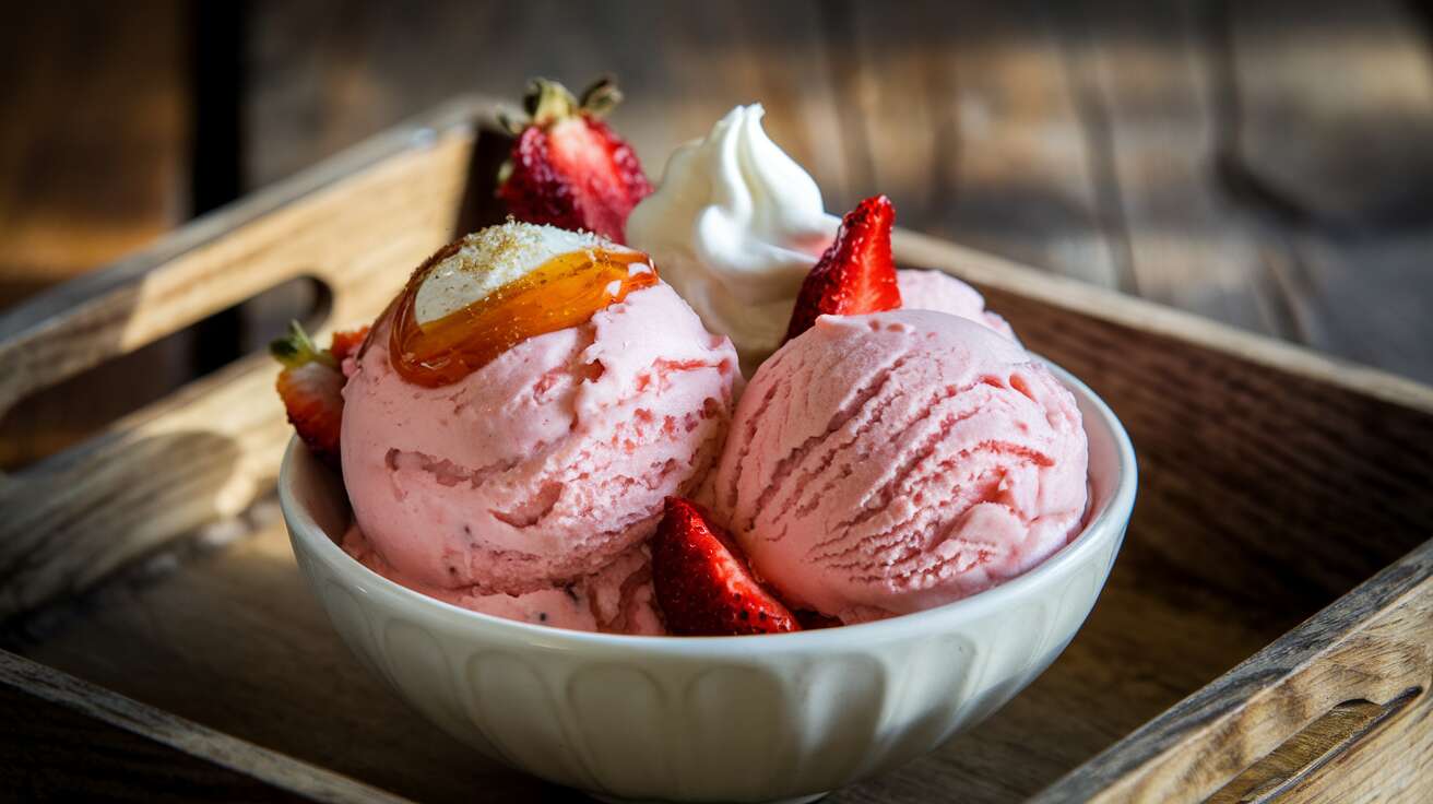 Crème glacée Fraise-Probiotiques : le plaisir sain sans sorbetière, facile